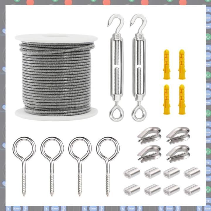 (MRPO) Cable Wire Rope Hooks Kit, PVC Coated Fence Hooks for Lights ...
