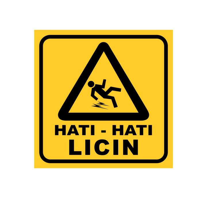 SIGN STICKERVINYL K3 RAMBU SAFETY HATI-HATI LICIN UK 15 X 15 CM ...