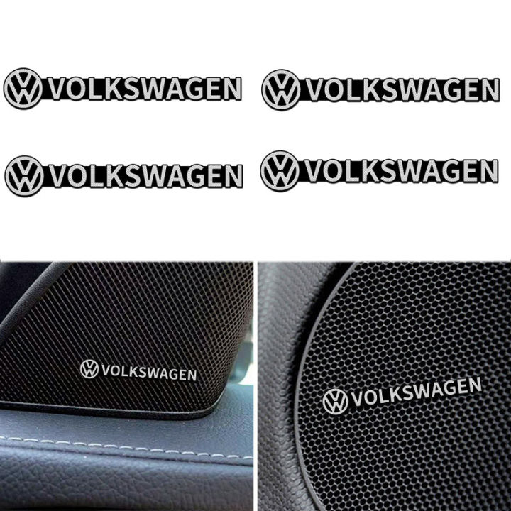 4PCS Car Styling Speaker Audio Aluminum 3D Sticker Sound Badge Emblem ...