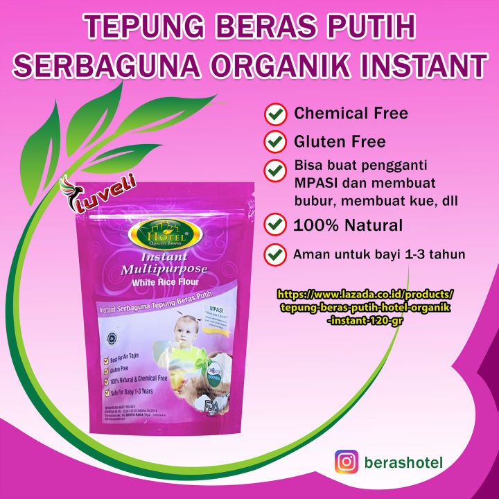 Tepung Beras Putih HOTEL Organik Instant 120 gr - Instant Tepung ...