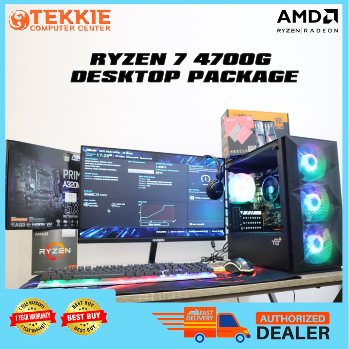 AMD DESKTOP PACKAGE RYZEN 7 5700G VRAM 16GB 2x8 2666Mhz 256GB SATA SSD ...