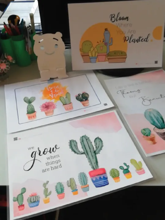 [Laminated Poster] Cactus Wall Art Poster Home Decor Inspirational Cute ...