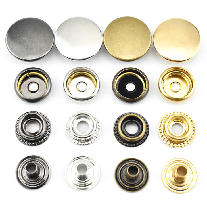 25Set/Pack 10/12.5/15/17/20mm Hand Pressure Metal Snap Button Willow ...