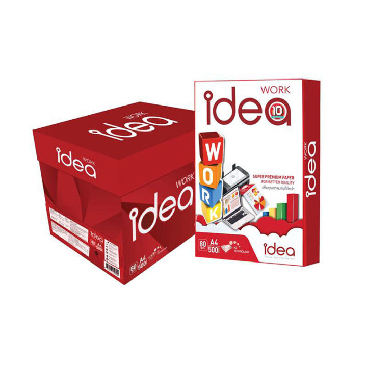 IDEA WORK กระดาถ่ายเอกสารไอเดีย เวิร์ค A4 80 แกรม (กล่อง 5 รีม ...