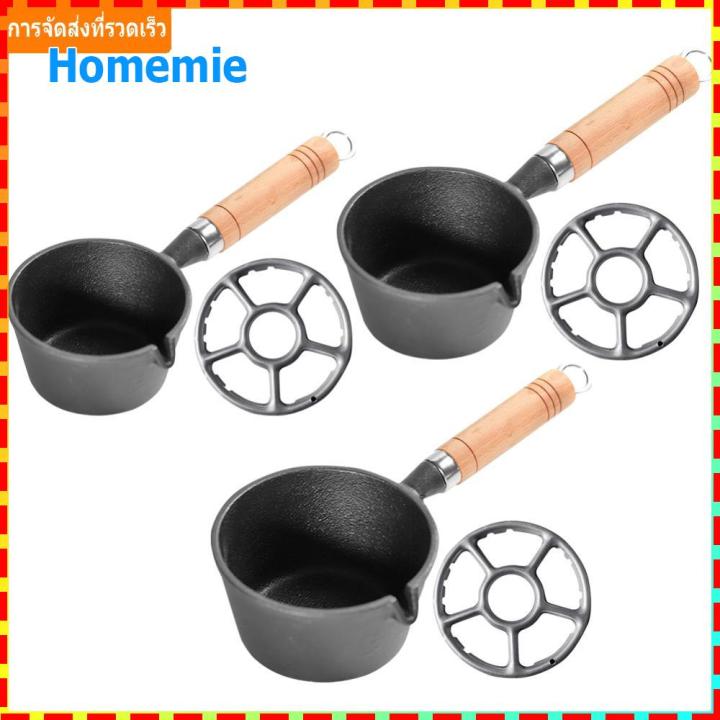 Non Stick Cooking Saucepan with Pour Spout Boil Pan Wooden Handle ...