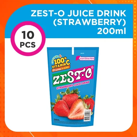 Zest-O Juice Drink Strawberry (10 x 200ml) | Lazada PH