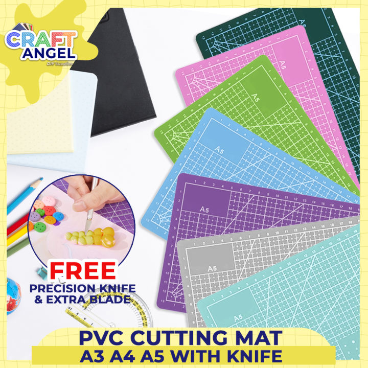 Cutting Mat Board PVC Cutting Pad w/Knife A3 A4 A5 Double-Sided Self ...