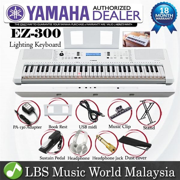 Yamaha EZ-300 61 Key Lighting Portable Keyboard with Lighted Key ...