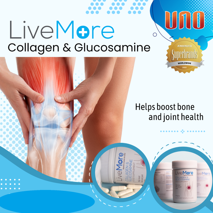 Livemore Collagen & Glucosamine 500mg 60 Caps Original UNO Product food supplement | Lazada PH
