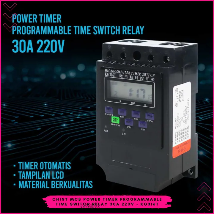 cod CHINT Timer otomatis digital lampu pompa air / timer listrik on of ...