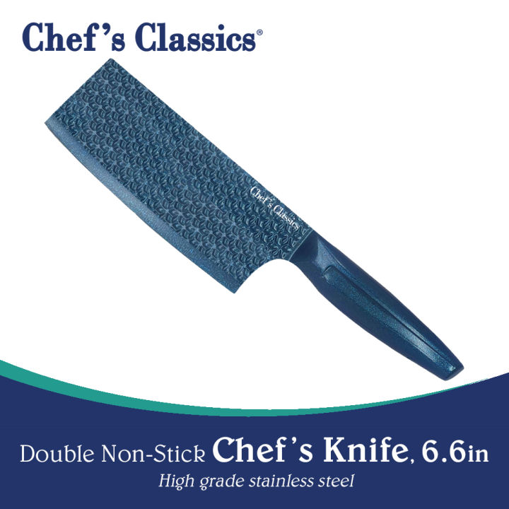 Chef's Classics Double Non-Stick Stainless Steel Cleaver Knife, 6.6in ...