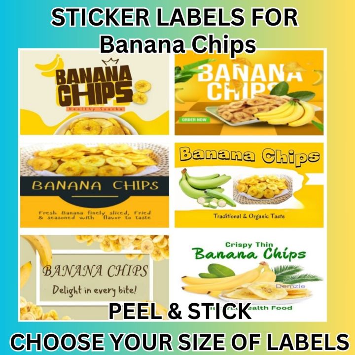 BANANA CHIPS PRINTING STICKER LABELS | PEEL & STICK ( GLOSSY / VINYL ...