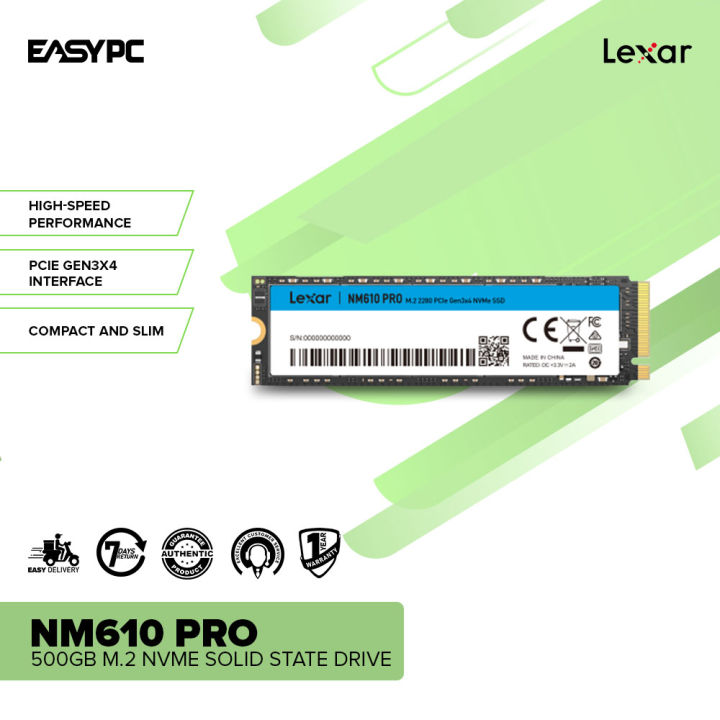 EasyPC | Lexar NM610 Pro 500GB / 1TB M.2 NVME Solid State Drive SSD for ...