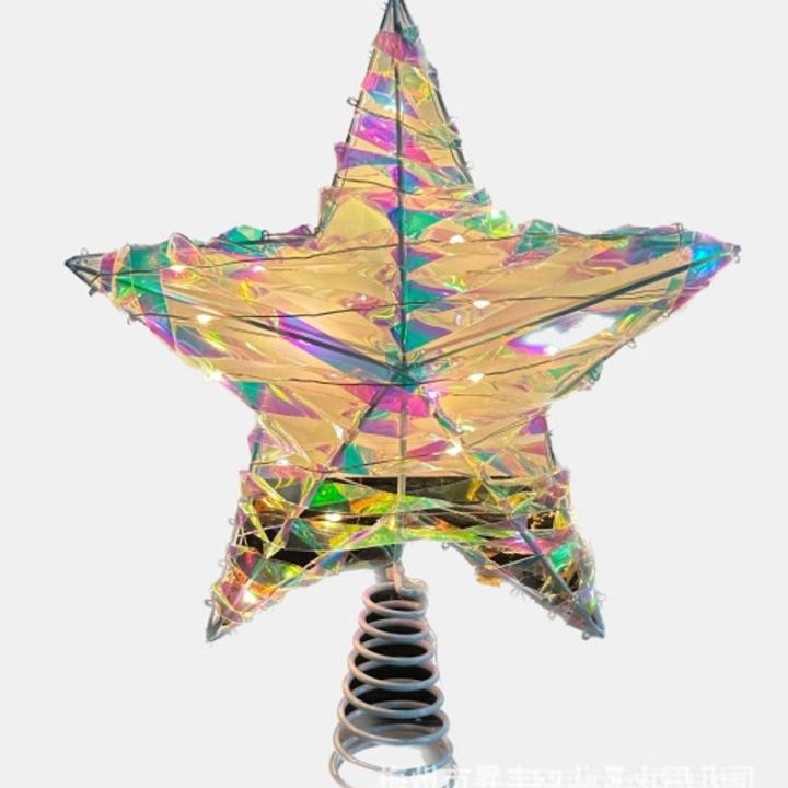 OKADY Festive LED Light-Up Star Tree Topper with Holographic Shine for ...