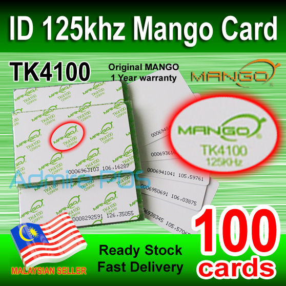 100 cards of Genuine MANGO RFID Proximity ID 125Khz TK4100 Thin Card ...