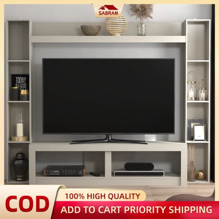 SABRAN TV cabinet 65ft Wall Mountable TV Cabine With Side Storage TV ...