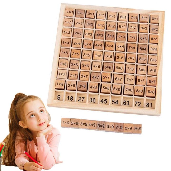 Wooden Math Learning Board Multiplication Board Game Blocks Montessori ...