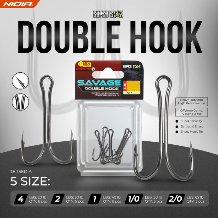 Kail Pancing Double Hook Bait | Super Star Savage Double Hook 3X Strong ...
