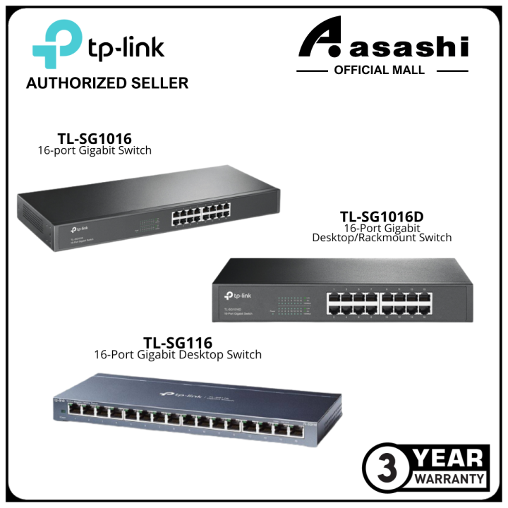 Tp Link Tl Sg1016 16 Port Gigabit Switch 16 10 100 1000m Rj45 Ports