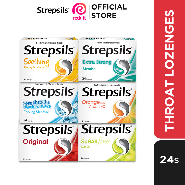 Strepsils Sore Throat Relief Lozenges 24s, Original, Cool, Extra Strong ...