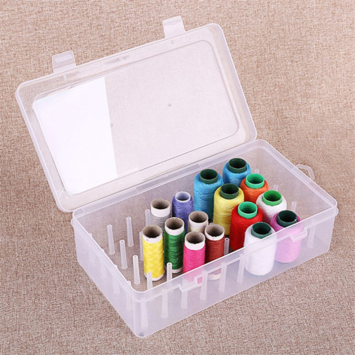 YECH Sewing Thread Storage Box 42 Pieces Spools Bobbin Carrying Case ...
