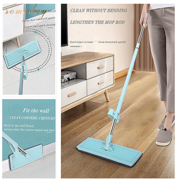 3pcs EXTRA 360 Rotation Flat Mop Floor Cleaning Microfiber Squeeze Mop Floor Clean Automatic ...