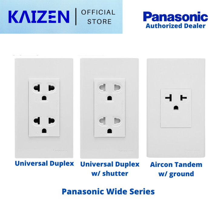 Panasonic Wide Series Duplex Outlets & Aircon Tandem Outlet w/ Ground ...