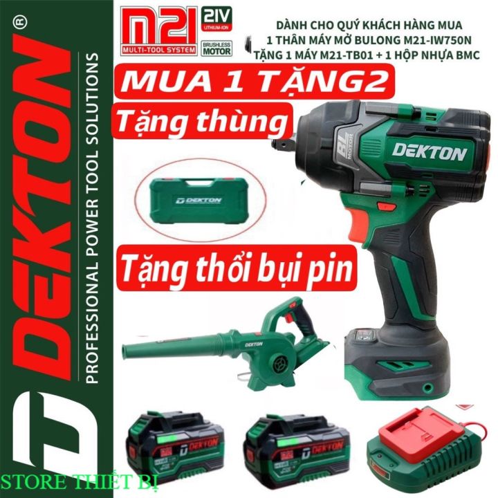 Máy Siết Bulong Dùng Pin Dekton M21-IW750N/ SIÊU QUÀ TẶNG/ Chân pin phổ ...
