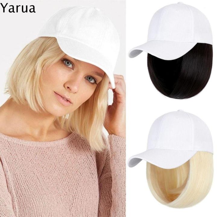 YARUA หมวกปรับได้ วิกผมหมวกเบสบอล แฮร์พีซ วัสดุสังเคราะห์ หมวกกันแดดฤดู ...