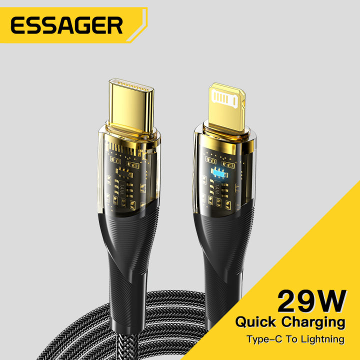Essager USB C Cable for iP 13 12 Pro Max XR 8 PD 29W Fast Charging for ...