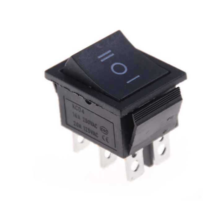 Ministar 1PCS KCD4 Rocker Switch Black DPDT ON/OFF/ON 6 PIN 16A/250VAC ...