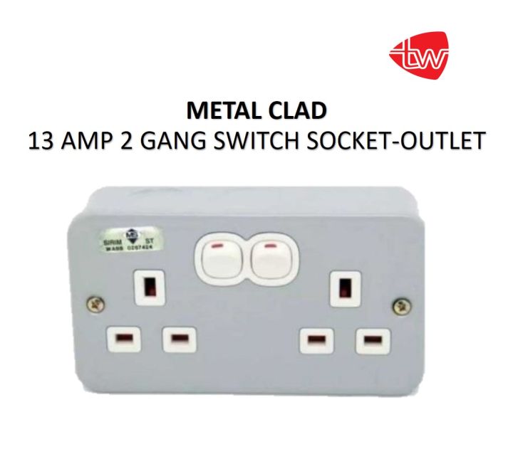 Double Metal Clad Socket 13AMP 2 WAY SWITCHED SOCKET (SIRIM Approved) 2 ...