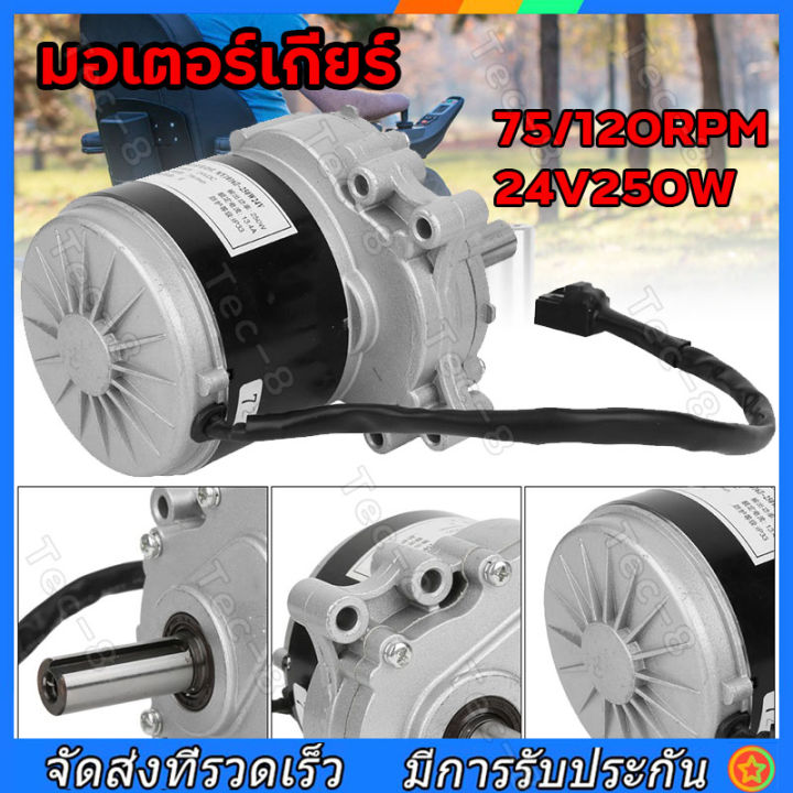 มอเตอร์ มอเตอร์แปรงความเร็วต่ำ 24v 250w 75 RPM 120 RPM มอเตอร์เกียร์ dc ...