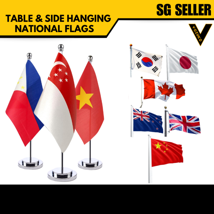 [SG SELLER] TABLE FLAG, SINGAPORE FLAG, SG LINK FLAGS, NATIONAL FLAGS ...