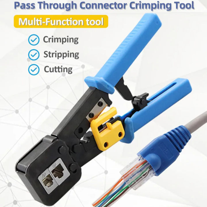 EZ Crimper Pass Through Pliers RJ45 Crimping Tool Cat5e Cat6 EZ ...