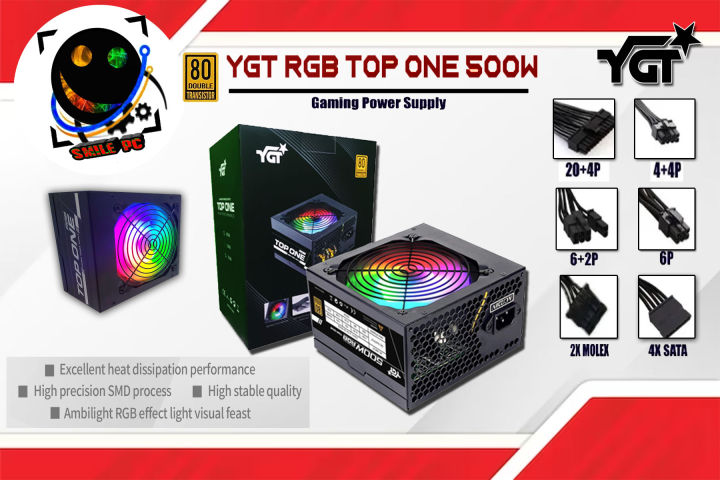 YGT RGB Top One 500watts 80Double transistor PSU | Lazada PH