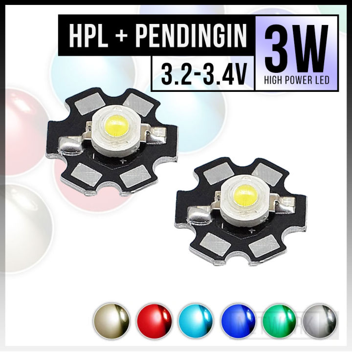 HIGH POWER LED HPL 3W HEATSINK PCB PENDINGIN 3 WATT 3W 3 VOLT 3V DC3V ...