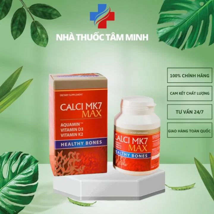 Calci Mk7 Max - Viên Uống Bổ Sung Canxi Tảo Đỏ Tự Nhiên, Vitamin D3, Mk7 Hộp 60 Viên | Lazada.vn