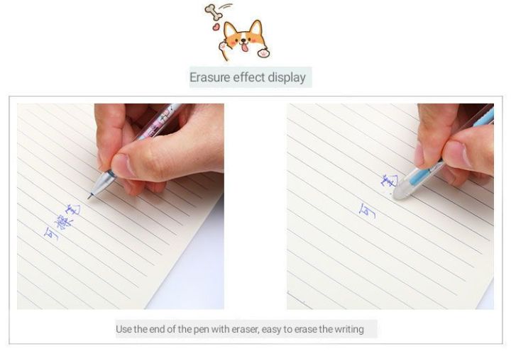 Magic Ball pen / Erasable Ballpen Eraser and Ball Pen Refill Rubbing ...
