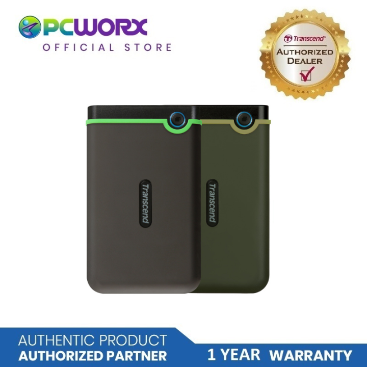Transcend 25M3S Slim Shockproof Portable Hard Drive| 1TB, 2TB, 4TB ...