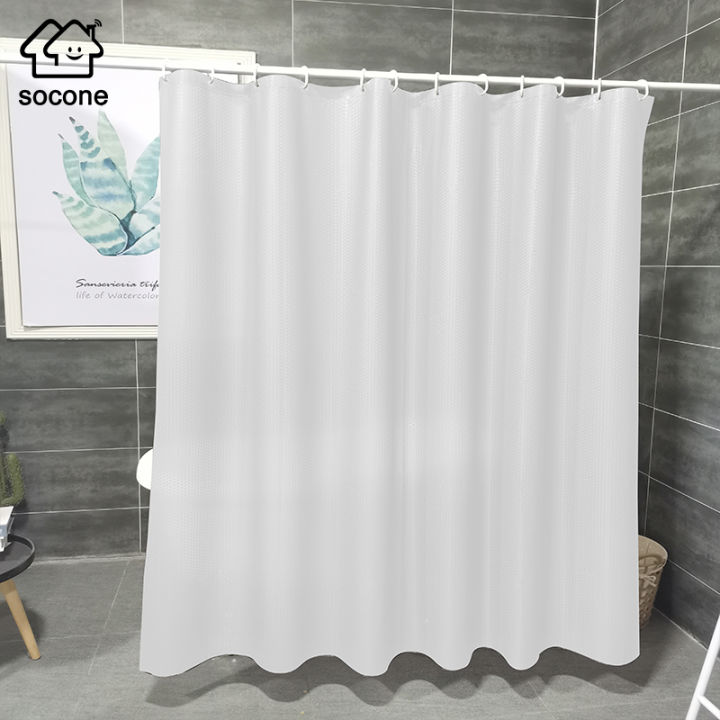 Socone PEVA Solid Color Shower Curtain Waterproof Non-transparent ...