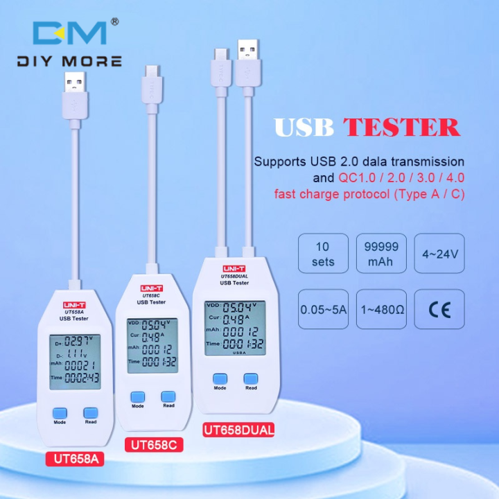 【100% original 】 diymore UNI-T UT658 series USB Power Meter and Tester ...