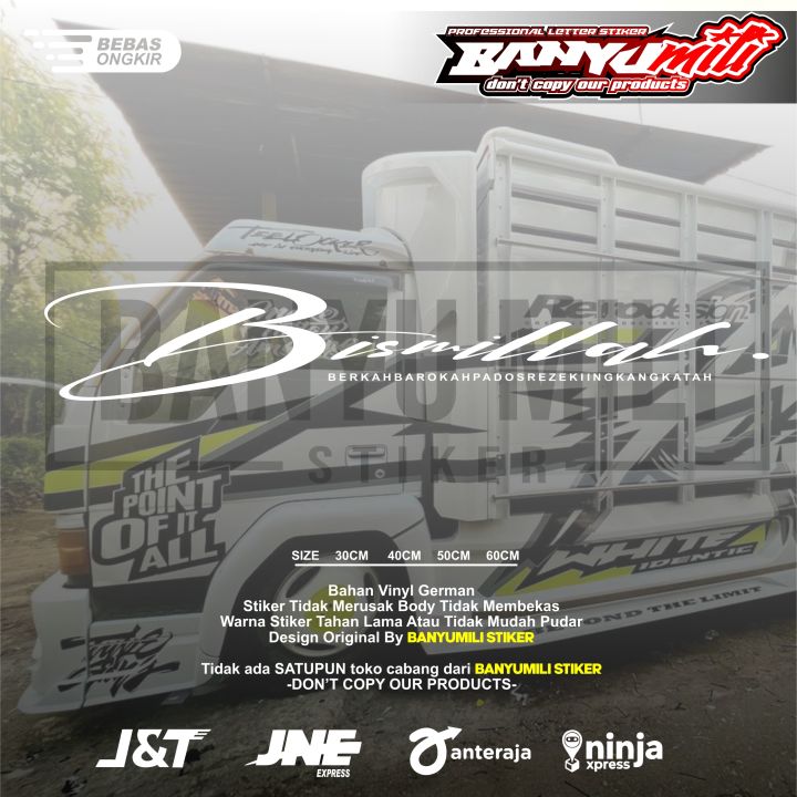 Stiker truk bismillah cutting variasi kaca mobil pickup truk sticker ... Stiker truk bismillah cutting variasi kaca mobil pickup truk sticker ...