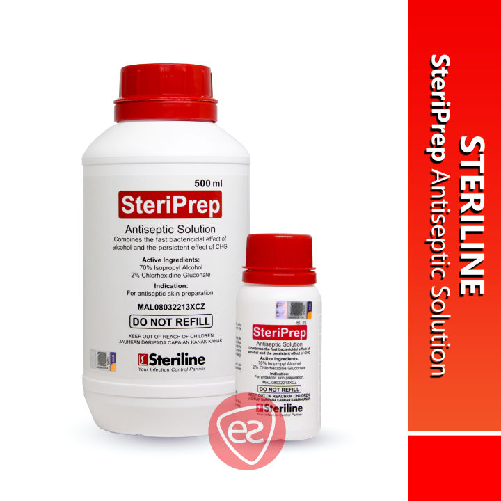 Steriline SteriPrep (70% IPA + 2% Chlorhexidine Gluconate) Antiseptic ...
