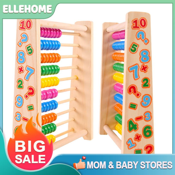 Wooden Children Arithmetic Ten Level Calculation Rack Kindergarten ...