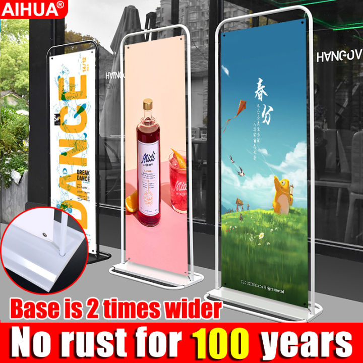 【No rust for 50 years】AIHUA Door Frame Banner Display Stand 180*80cm ...