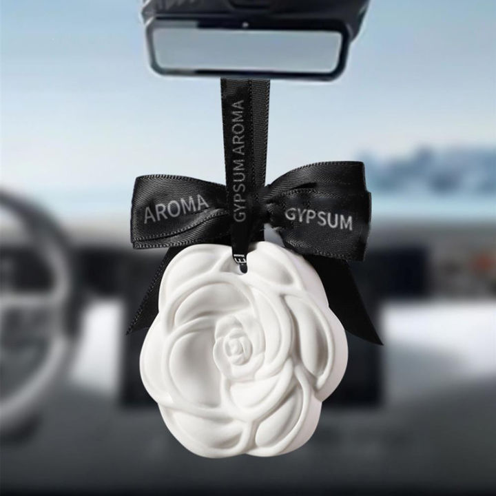Wardrobe Aromatherapy Camellia Car Rearview Mirror Pendant Plaster ...