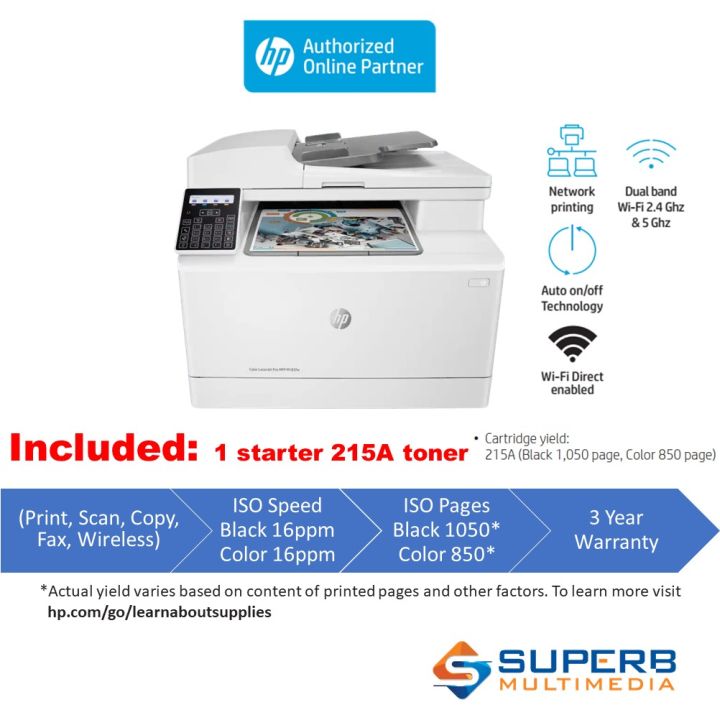 HP Color LaserJet Pro MFP M183fw (Print, Scan, Copy, Fax, Wireless ...