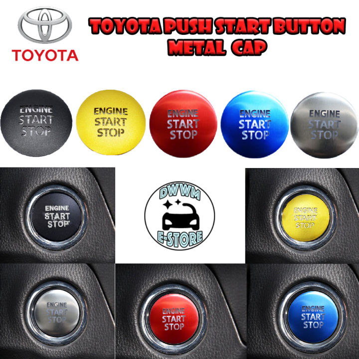 Toyota TRD Power Push Start button Metal Cap cover Transparent Wording ...