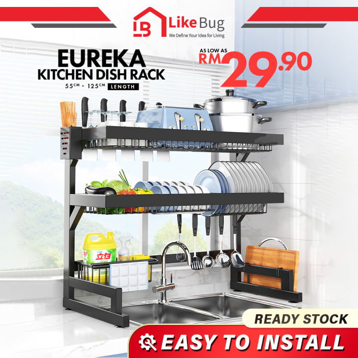 LIKE BUG : Eureka Kitchen Rack Dish Rack Rak Dapur Kabinet Rak/ Pinggan ...